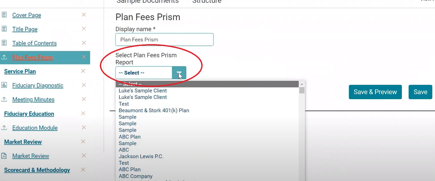 RPAG and PlanFees Report Integration
